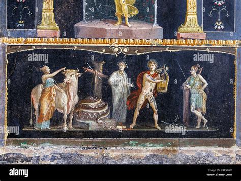 Pompeii Archaeological Site Campania Italy Fresco Illustrating The