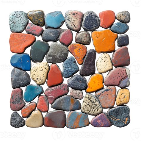 A Colorful Stone Wall With Many Different Colors 58072271 Png