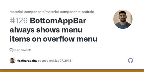 Bottomappbar Always Shows Menu Items On Overflow Menu · Issue 126 · Material Components