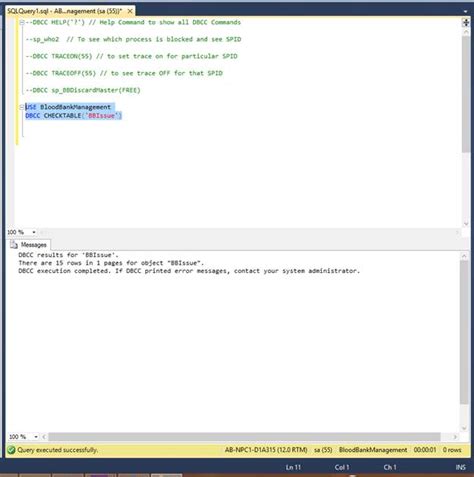 Database Console Commands In Sql Server