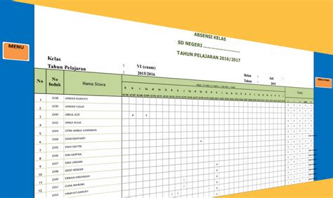 Template Absensi Siswa - Rumus Soal