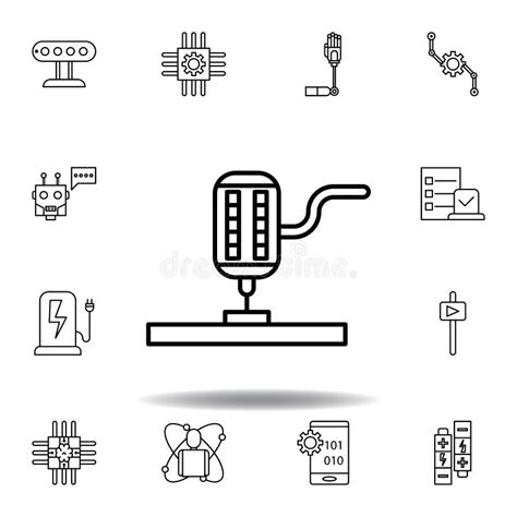 Robotics 3d Print Outline Icon Set Of Robotics Illustration Icons