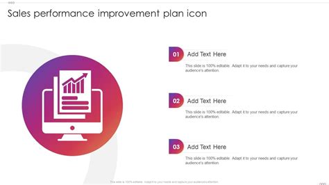 Sales Performance Improvement Plan Icon Presentation Graphics