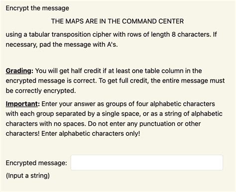 solved encrypt the message the maps arein the command center using a