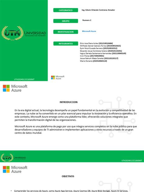 Grupo 2 Microsoft Azure Cloud Computing Pdf Microsoft Azure Computación En La Nube