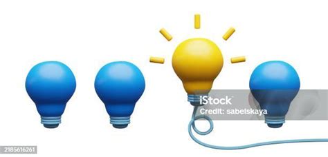 하나의 불타는 전구가 있는 3d 전기 전구 세트는 혁신과 성공을 강조합니다 0명에 대한 스톡 벡터 아트 및 기타 이미지 0명 3차원 형태 개념 Istock