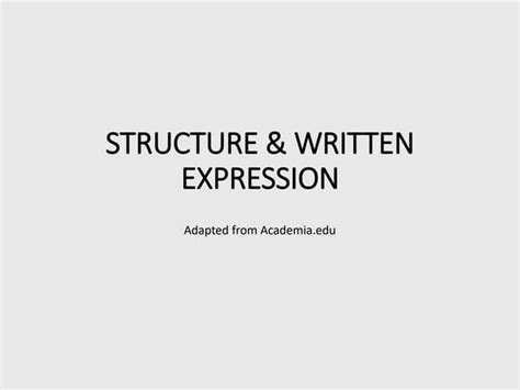 Structure Written Expression Pptx