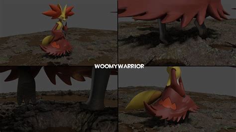 [blender] Delphox Walking Through Mud Part 1 By Woomywarrior On Deviantart
