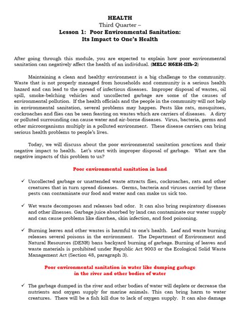 health 6 module 1 pdf air pollution water pollution