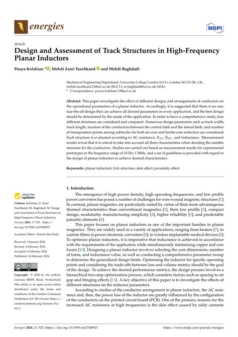 Pdf Design And Assessment Of Track Structures In High Frequency Planar Inductors
