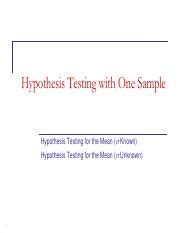 Hypothesis Testing With One Sample Pdf Hypothesis Testing With One Sample Hypothesis Testing