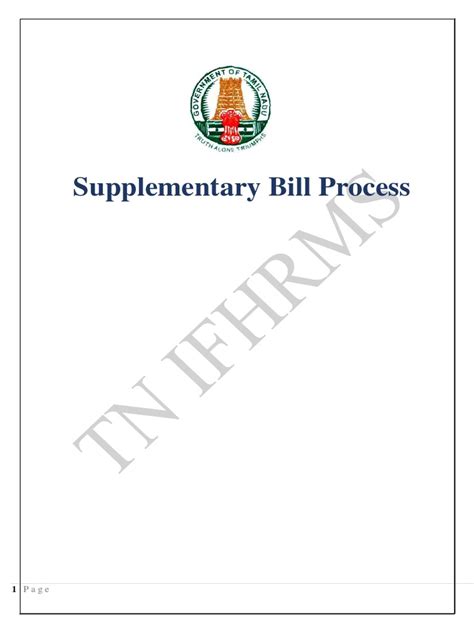 Tntr Ifhrms Finance Supplementary Bill Process User Manual Tanglish Version 1 1 Pdf