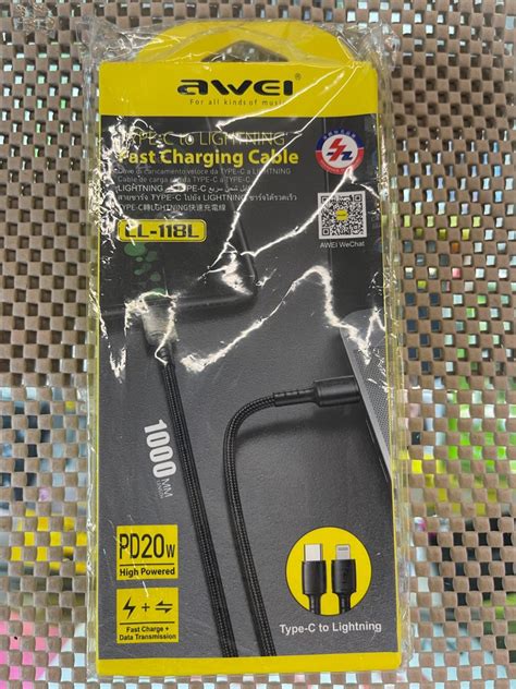 Awei Type C To Lightning Cable Fast Charging Mobile Phones Gadgets Mobile Gadget