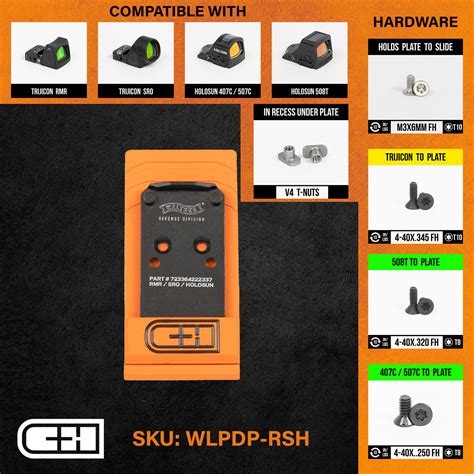 Walther Defense Pdp 1 0 To Trijicon Rmr Sro Holosun 407c 507c