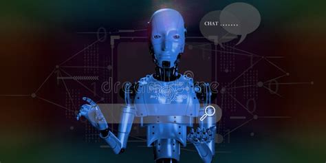 3d Robotic Deep Learning Human Thoughts Chat Bot Searching Business