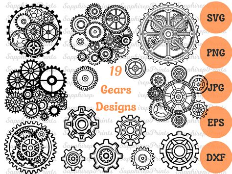 Gear Svg Gears Svg Bundle Cogs And Gears Svg Gear Cogs Dxf Steampunk Svg Metal Gears Svg