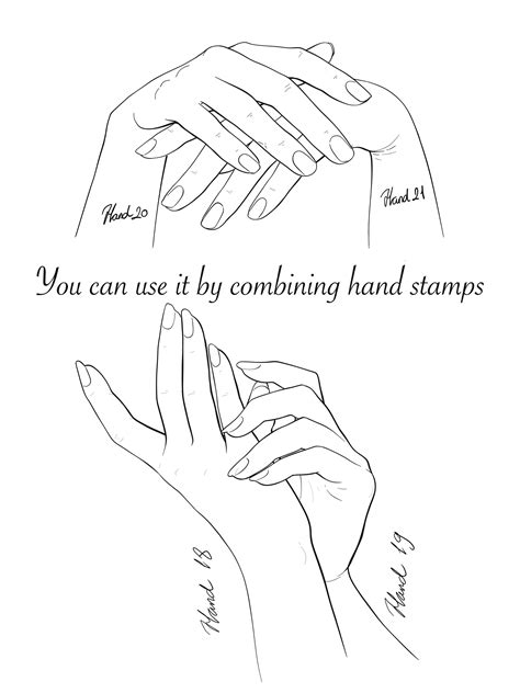 Procreate Hand Brush Set Realistic Hand Drawings New Hand Stamp Set For Procreate Reference