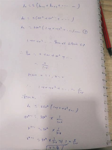 73 The First Term Of An Infinite Gp Is 1 And Each Term Is Twice