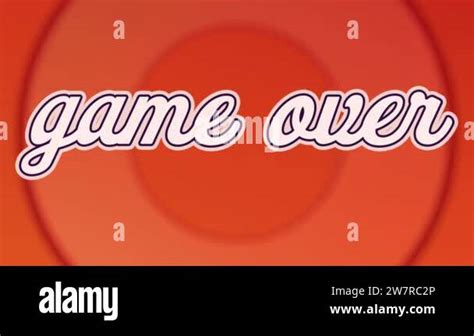 digital animation of game over text against concentric circles effect