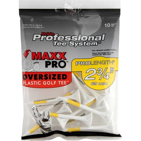 Pride Sports Maxxpro Pts Plastic 2 34 Inch Golf Tees White