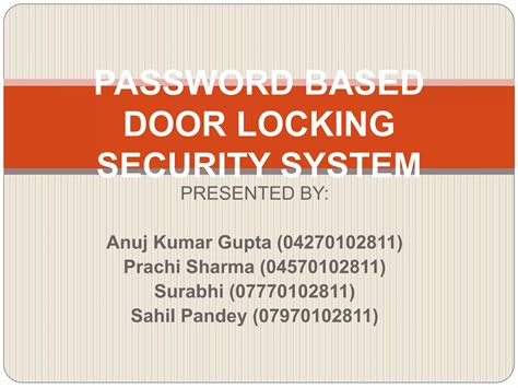 Password Based Door Locking System PPTX