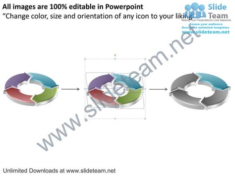 D Circular Arrows Stages Ppt Slides Diagrams Templates PPT