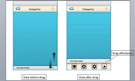 Iphone Drag Menu From Bottom Of The Uiview Stack Overflow