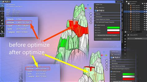 Non Optimized Polygon Inpector Blenderのシーン内のモデルのポリゴン数に応じて色で視覚化してくれるアドオン • 3dcg最新情報サイト Modeling Happy