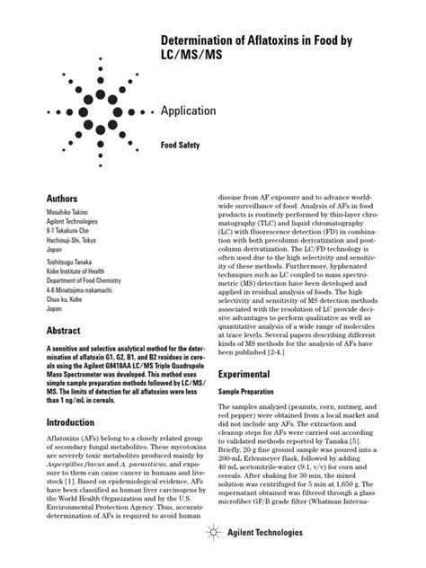 agilent pdf liquid chromatography mass spectrometry mass spectrometry