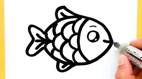 How To Draw A Supper Cute Fish Supper Easy Draw Cute Things Youtube