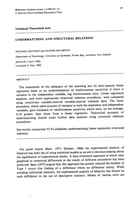 Pdf Undermatching And Structural Relations