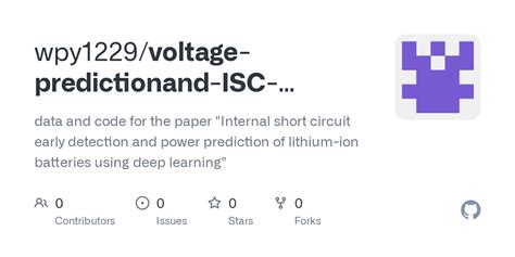 Github Wpy1229voltage Predictionand Isc Detection Data And Code For