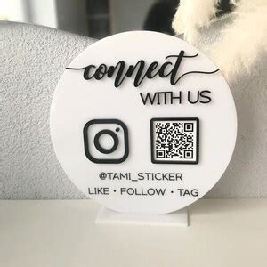 Connect With Us Scannable QR Code Acrylic Sign For Social Media Social Medium Sign Let Get