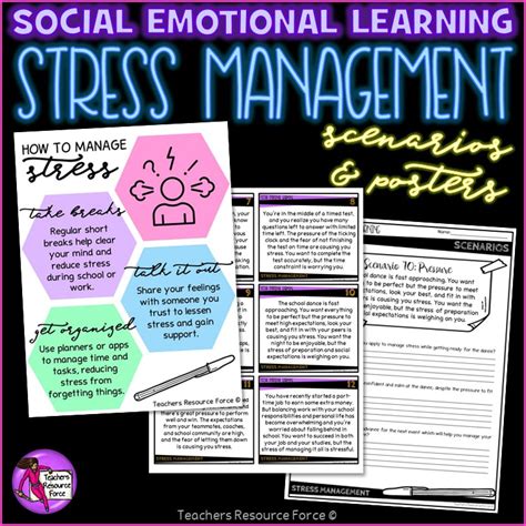 Stress Management Scenarios And Posters For Social Emotional Learning