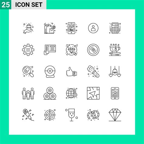 25 Universal Lines Set For Web And Mobile Applications Accounts Ui Education Basic Man Editable