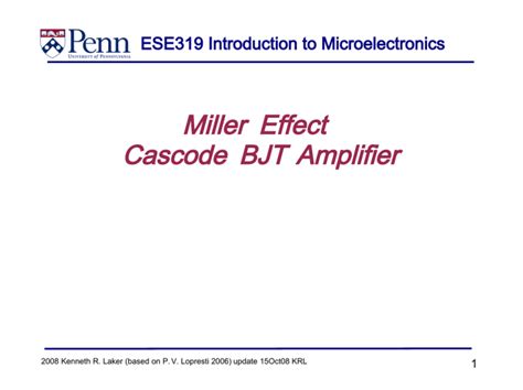 Miller Effect Cascode Bjt Amplifier