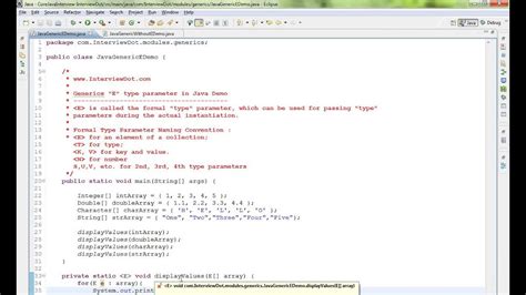 Tamil Java Generics E Parameter Example Demo Youtube