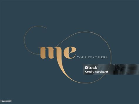 Me Monogram Logo Ornamental Swirl Serif Lowercase Letter M Letter E