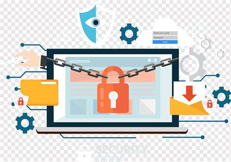 Internet Protection Cyber Security Banner Laptop Chain Lock Png Pngwing