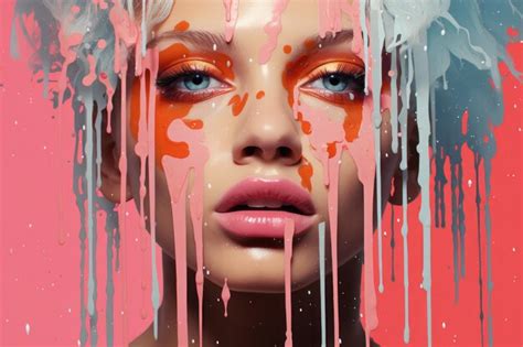 Premium Ai Image An Image Of A Woman With Paint Dripping Down Her Face