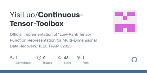 Github Yisiluocontinuous Tensor Toolbox Official Implementation Of