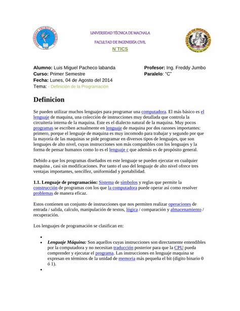 Pdf Definicion De La Programacion Dokumentips