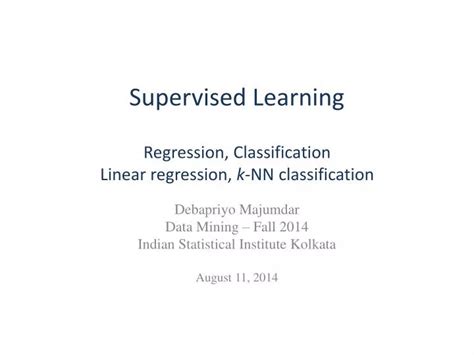 ppt supervised learning regression classification linear regression