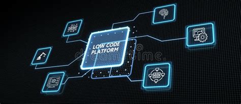 Low Code Software Development Platform Technology Concept 3d