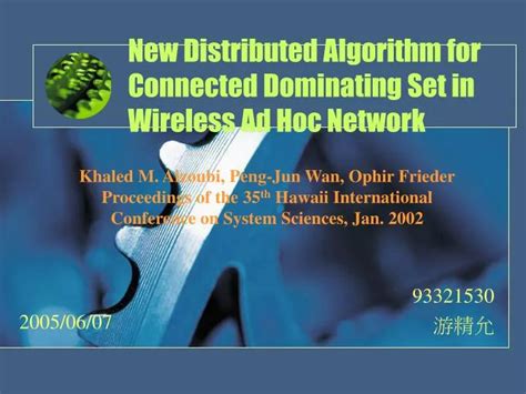 Ppt New Distributed Algorithm For Connected Dominating Set In