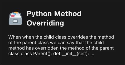 Python Method Overriding