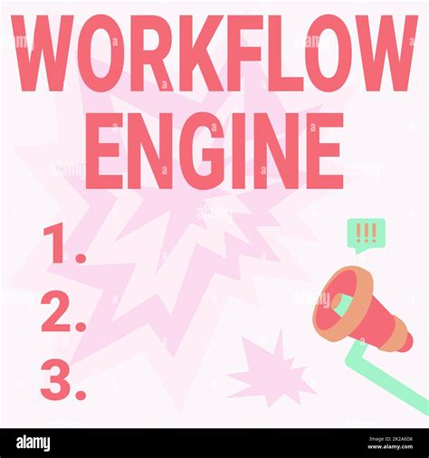 Text Caption Presenting Workflow Engine Word Written On Software Application That Manages