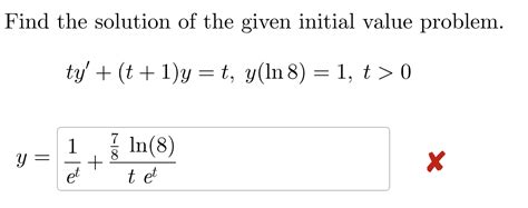 Solved Find The Solution Of The Given Initial Value Problem Chegg