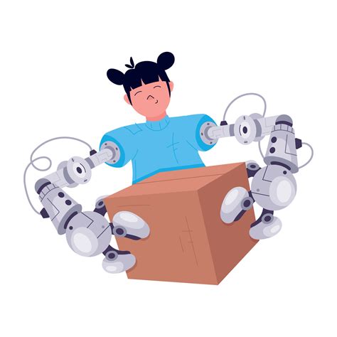Trendy Robot Delivery 24822138 Vector Art At Vecteezy