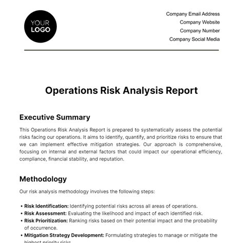 Operations Report Templates Edit Online And Download
